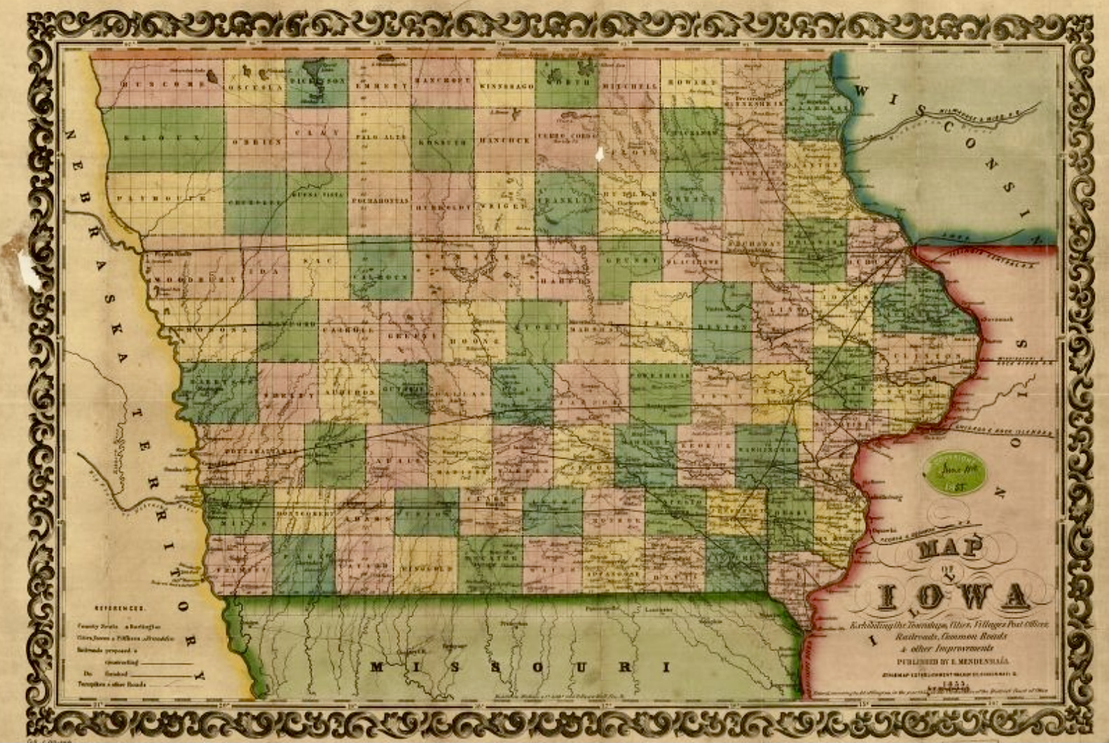 1855-mendenhall-edward-map-1 | Our Iowa Heritage