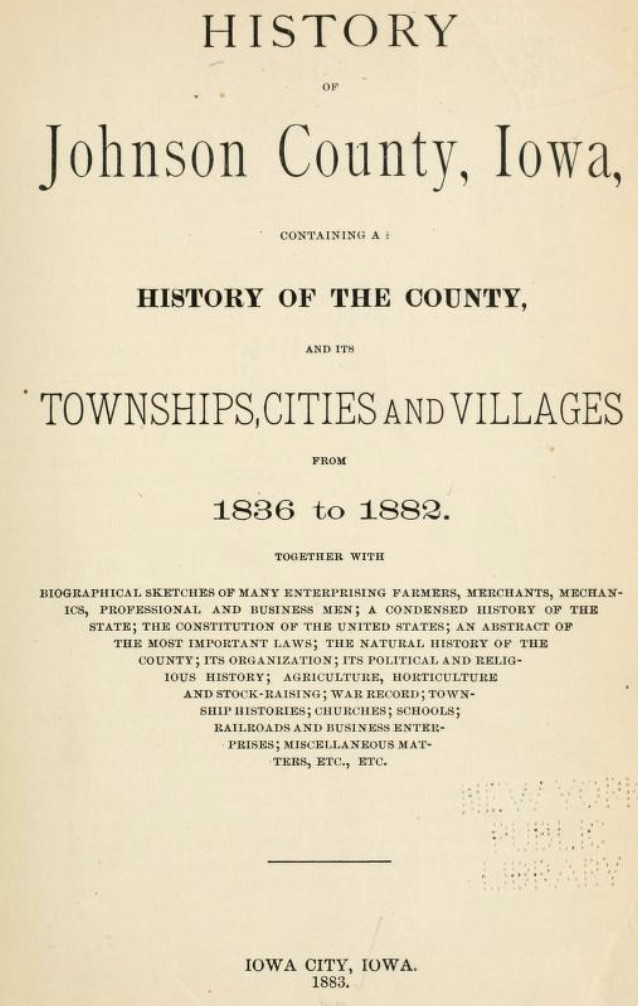 The Lost Towns, Villages & Post Offices Of Johnson County. | Our Iowa ...