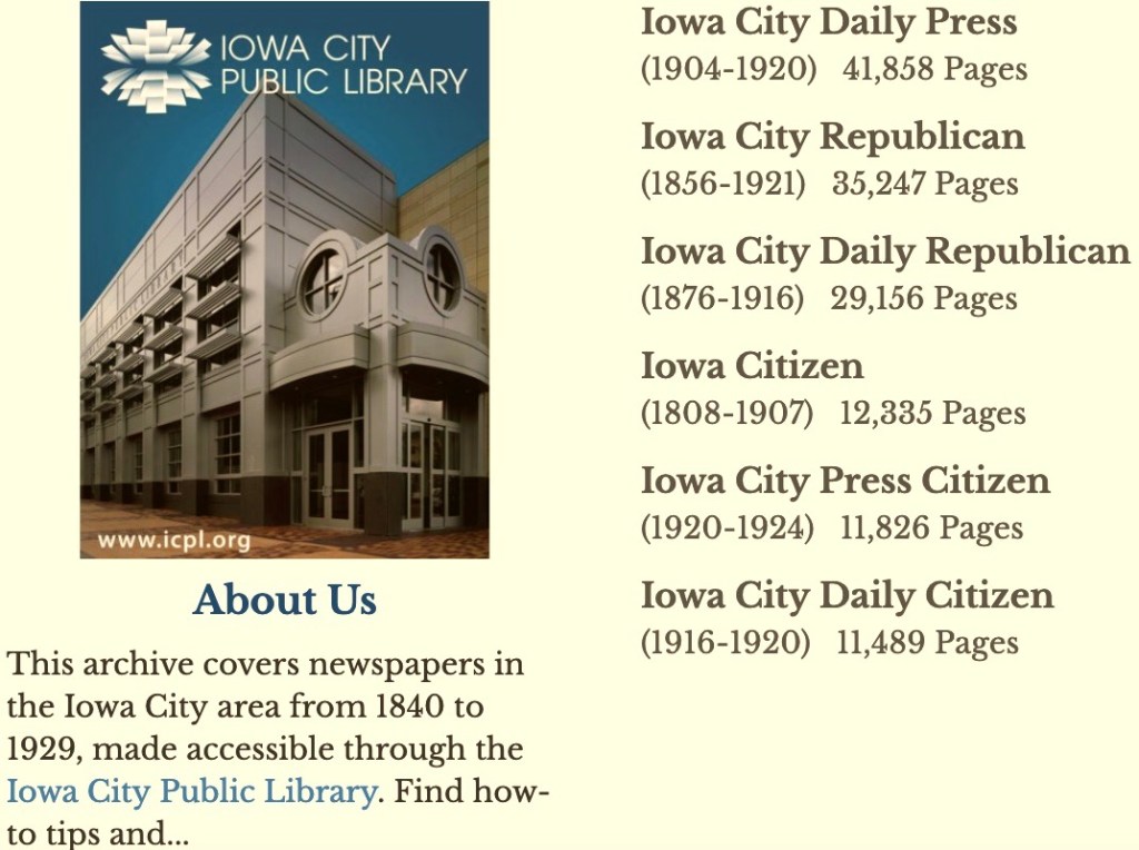 Johnson County Historical Resources. | Our Iowa Heritage