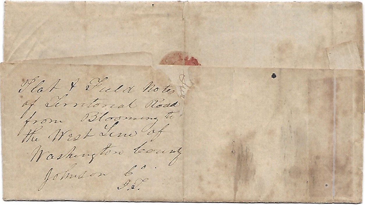 July 30, 1840 – Johnson County Road Map – Bloomington To Iowa City ...
