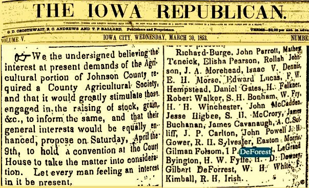 March 30, 1853. | Our Iowa Heritage